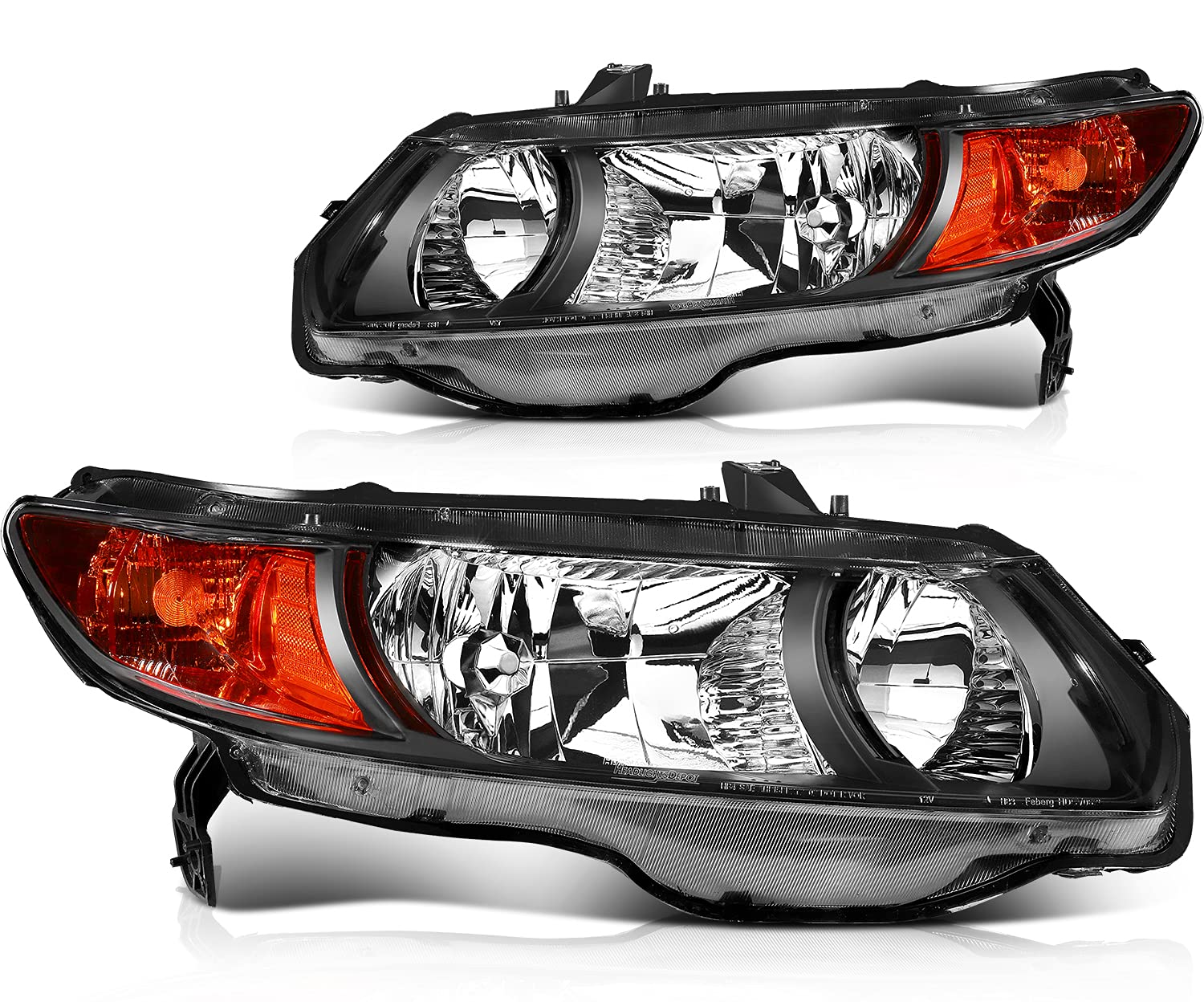 Eccpp Headlight Assembly Pair For Honda Civic Coupe 2006 2011 2 Door