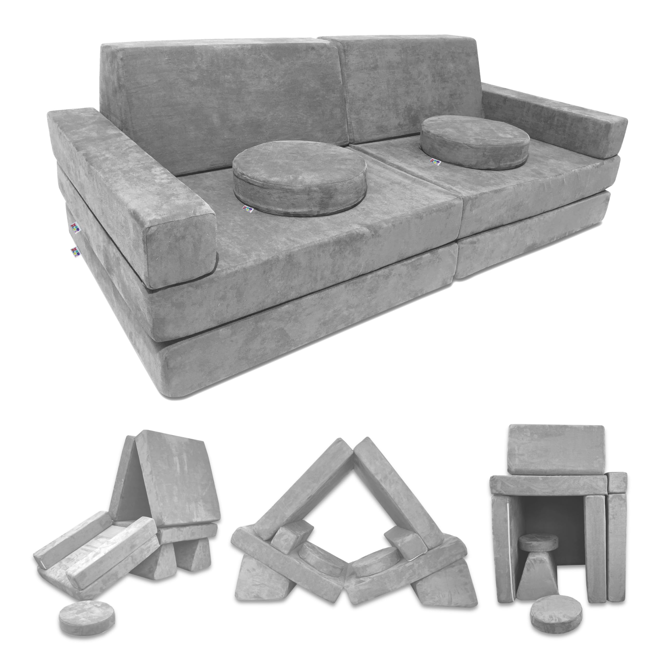 Mua Mod Blox 10 Piece Soft Modular Kids Play Couch for Boys and Girls｜Child Sectional Fort ...