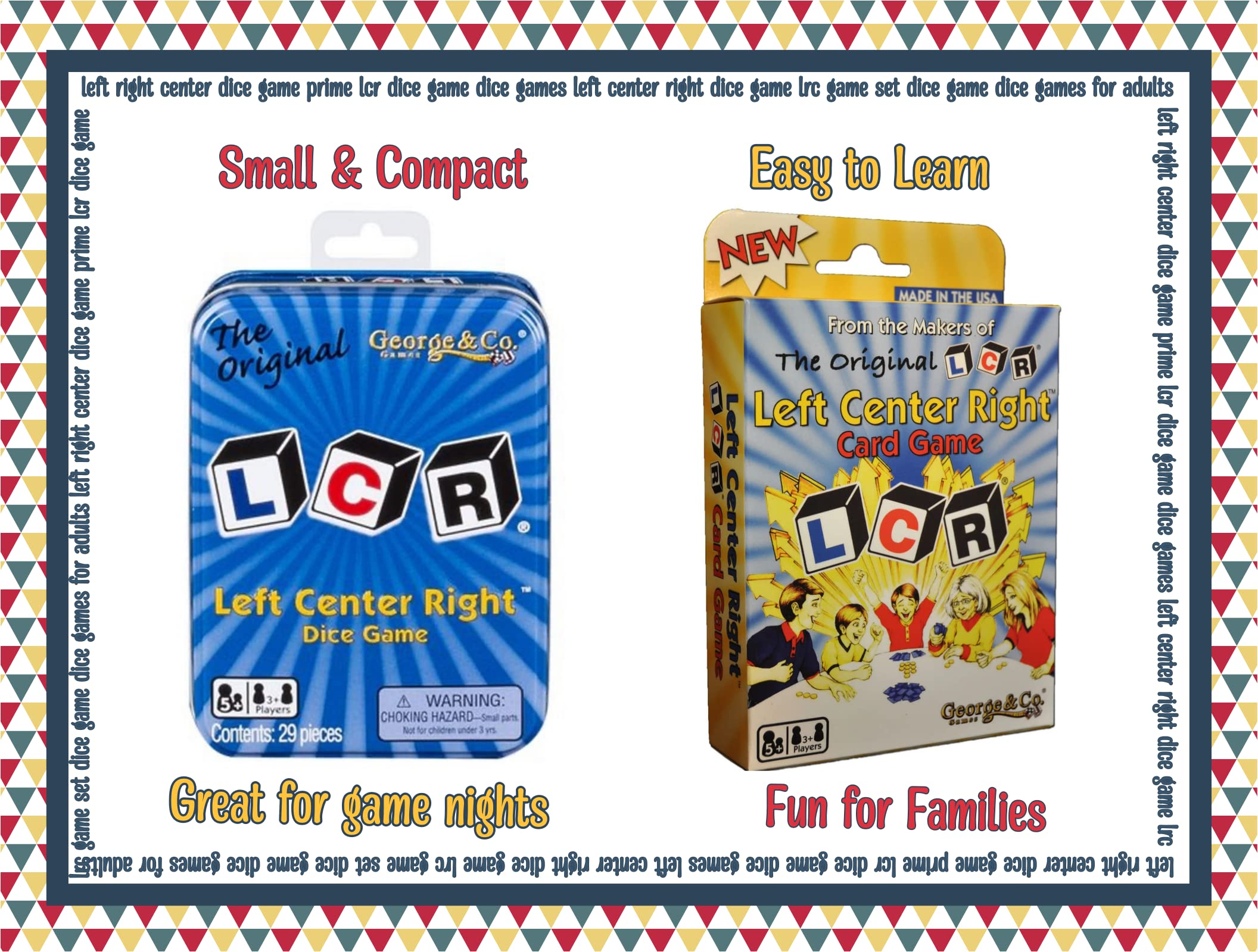 Mua & Company LCR Left Right Center Dice Game Prime 2-Pack Bundle ...
