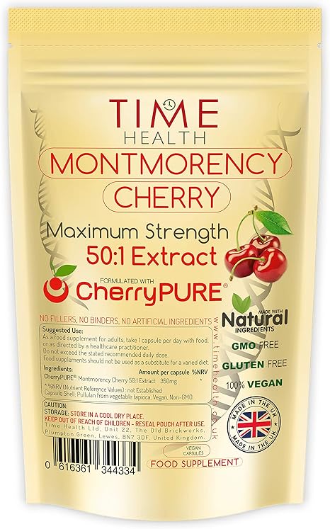 Montmorency Cherry Capsules - Maximum Strength 50:1 Extract - 17500mg ...