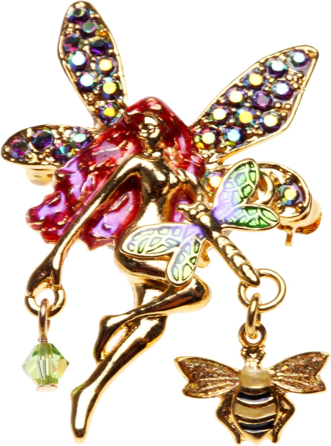 Amazon.com: Kirks Folly Spring Celebration Fairy Pin with Dragonfly and ...
