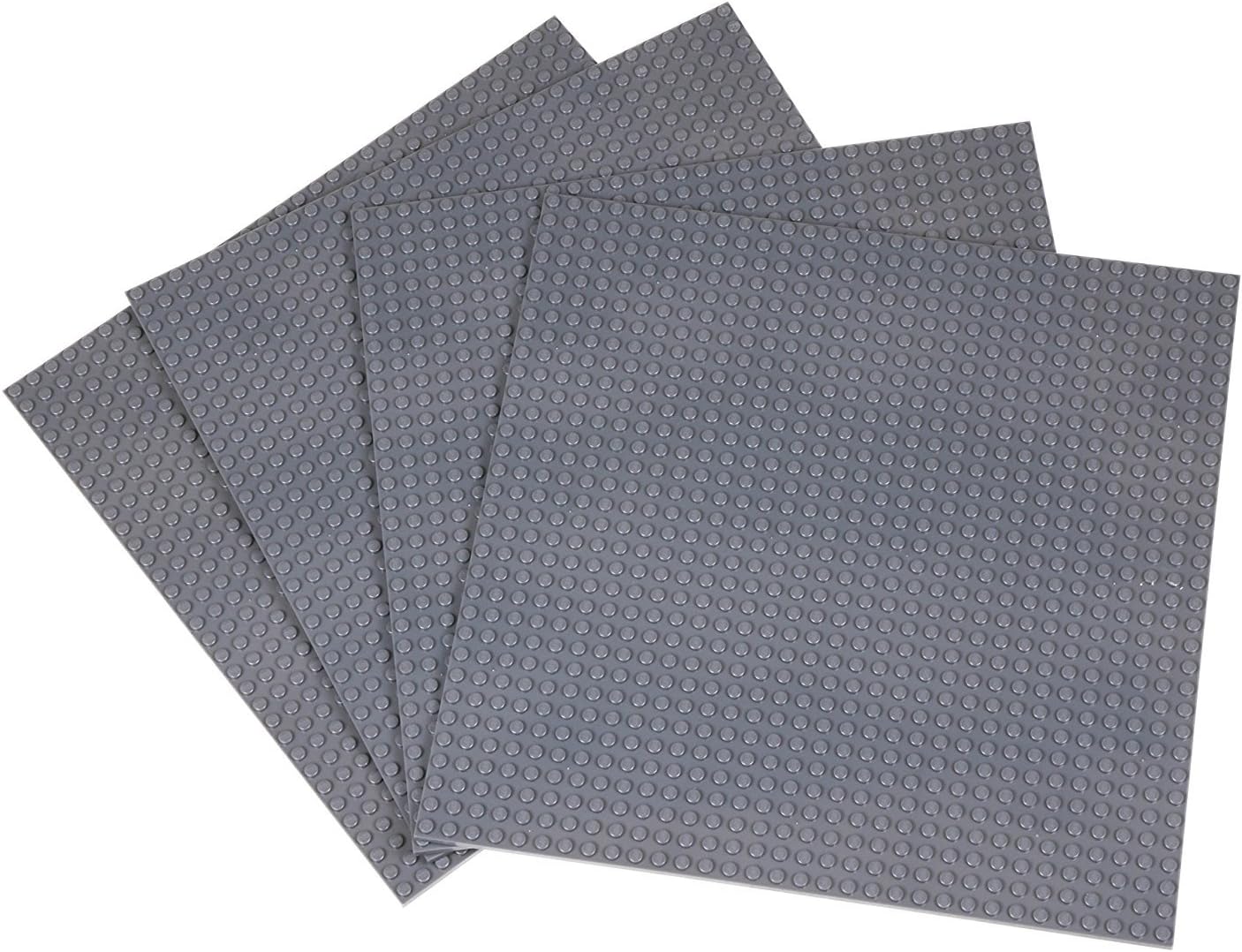 Premium Gray Stackable Base Plates – 4 Pack 10″ x 10″ Baseplate Bundle ...