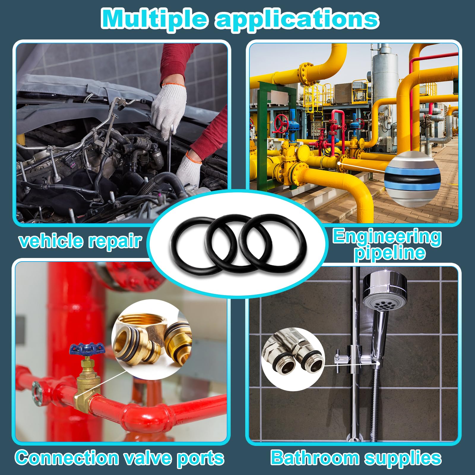 Mua 32 Size 1540 Pcs Rubber O Rings Assortment Kit with Pick and Hook ...