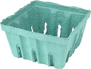 Green Molded Pulp Fiber Berry / Produce Vented 1/2 Pint Basket ...