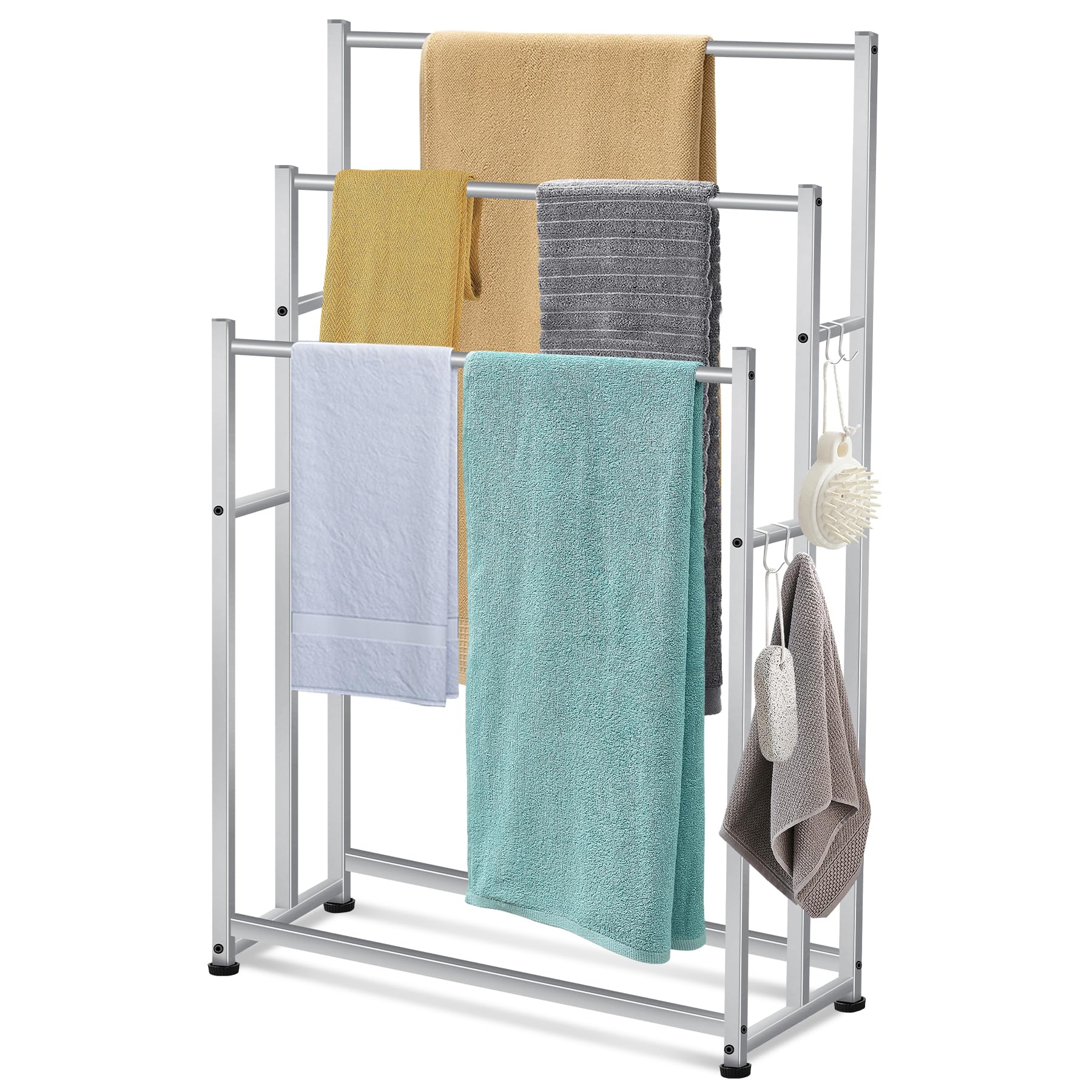 47.6 Inch Tall Free Standing Towel Racks 3 Tier Pool Towel Rack Outdoor ...