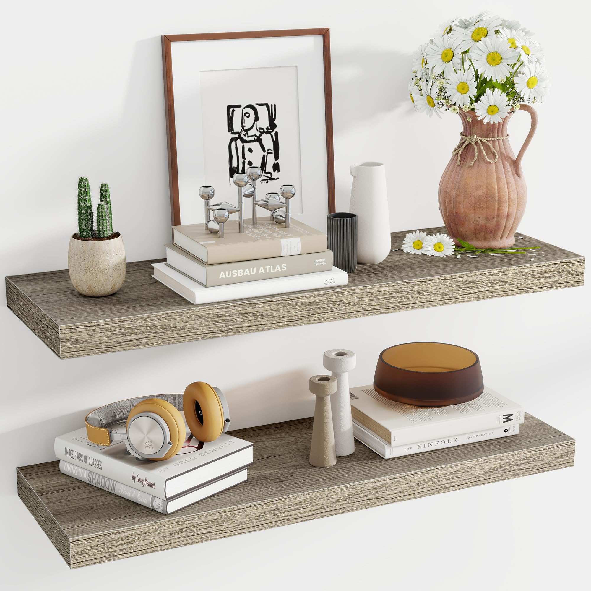 Acovy 36 Inch Floating Shelves, 12 Inch Deep Floating Shelves for Wall ...