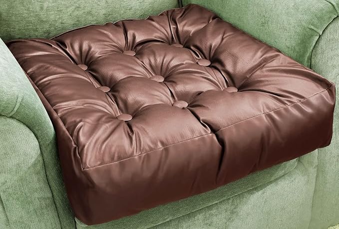 Faux Leather Booster Cushion Chocolate One Size: Amazon.co.uk: Kitchen ...