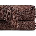 Amazon.com: BATTILO HOME Dark Brown Throw Blanket for Couch, Knitted ...