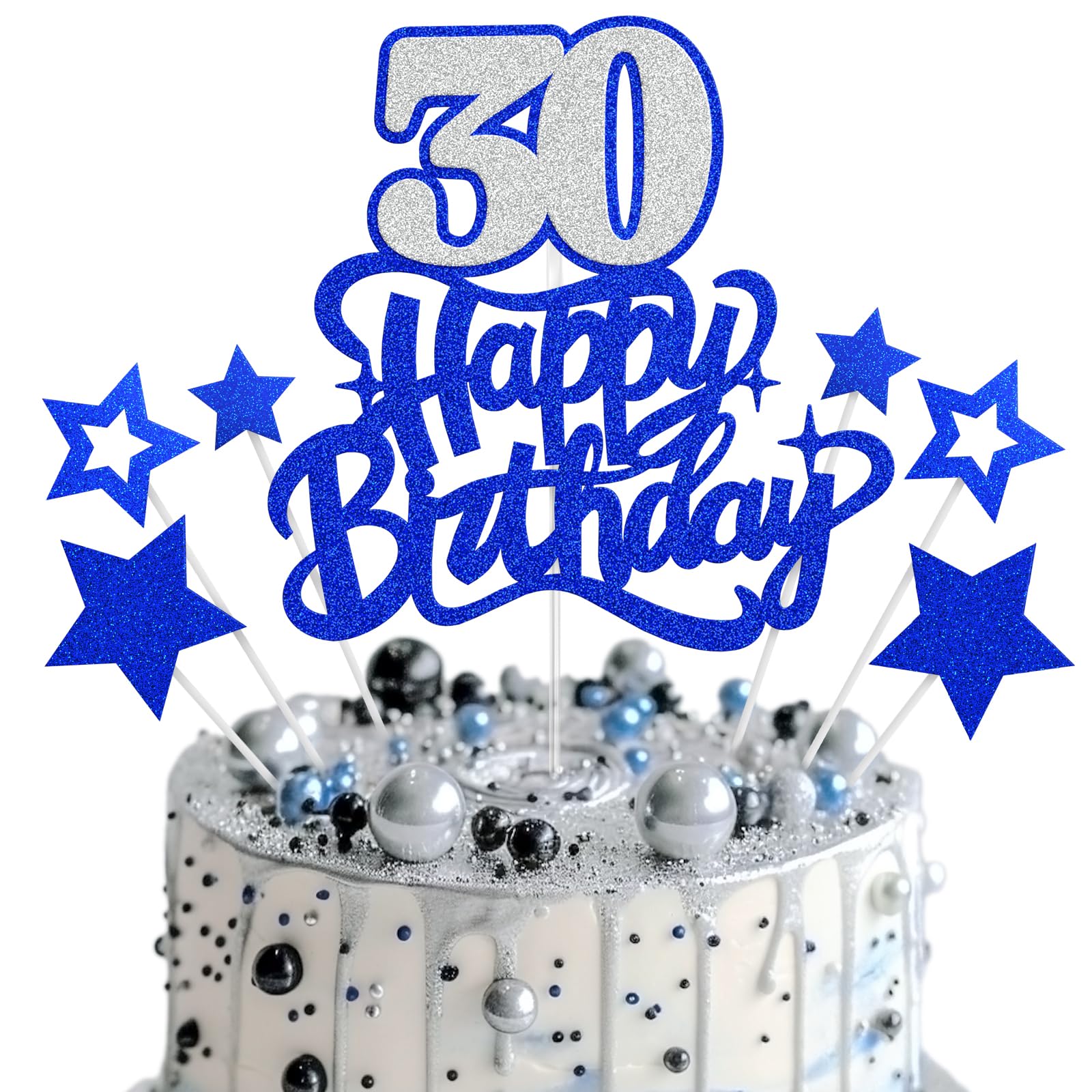 Happy 30th Birthday Cake Topper, 30th Birthday Party Decorations, 30 ...