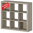 Amazon.com: Bookshelf with Storage Bins, 9-Cube Storage Organizer Sturdy Wooden Bookcase Open ...