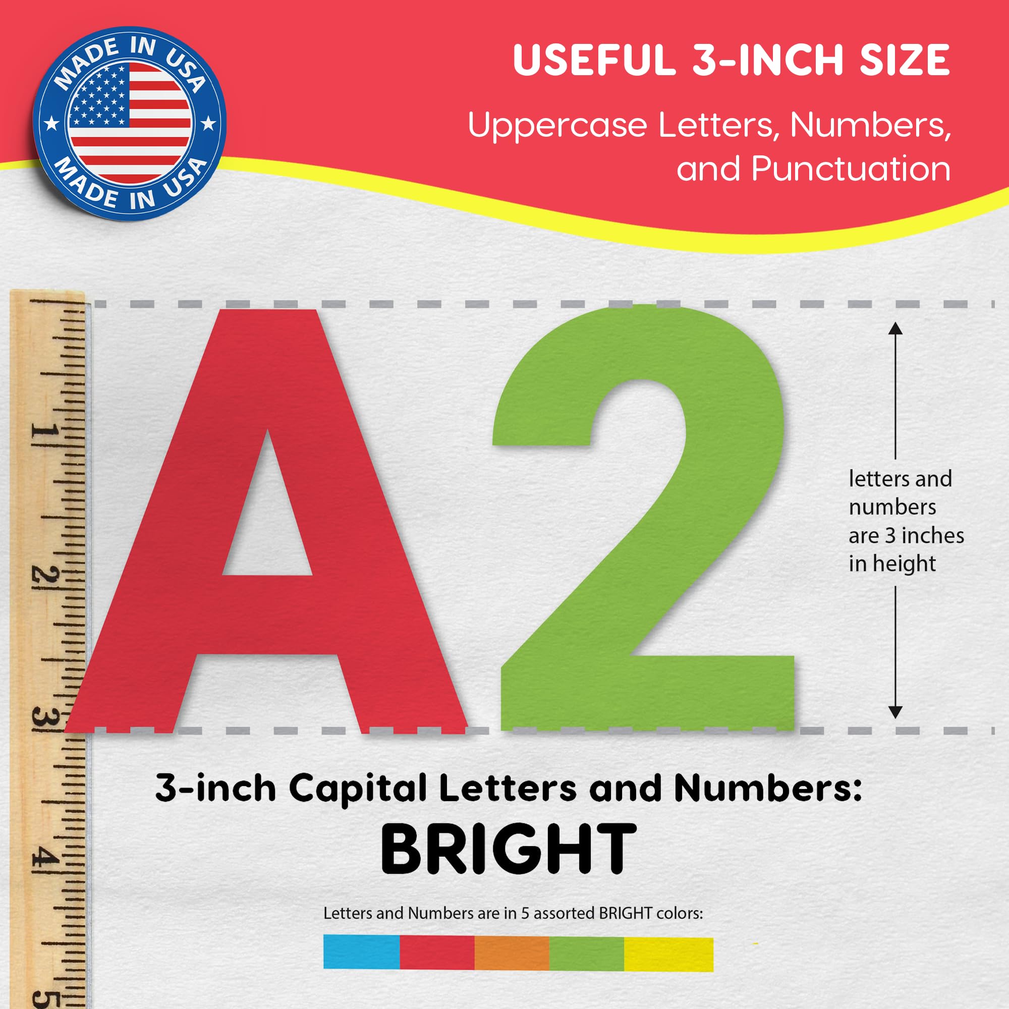 Mua 209 Pcs 3" Bright Bulletin Board Letters & Numbers, Capital Letters ...