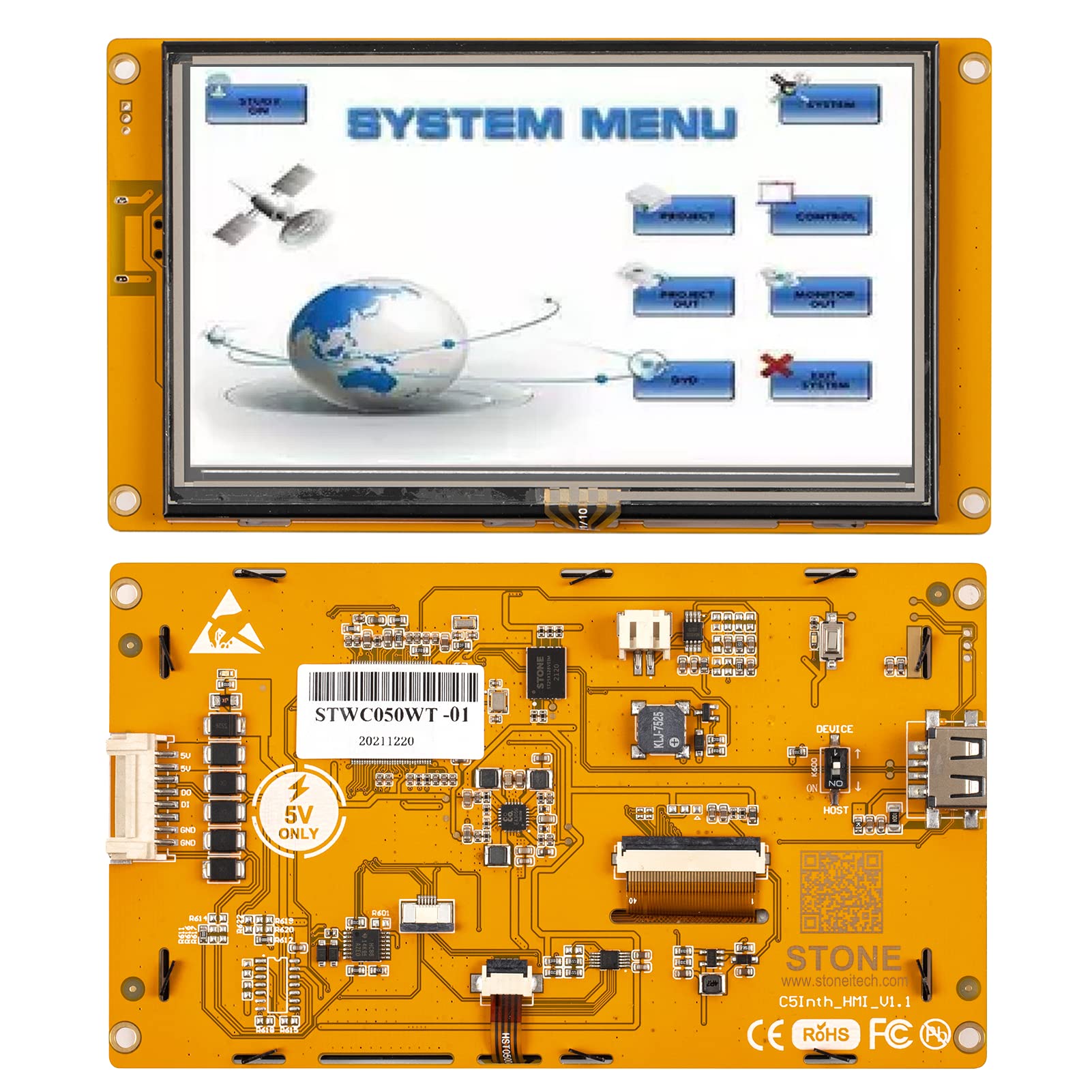 Mua SCBRHMI 5 inch Smart HMI TFT LCD Display Module with Complimentary GUI Software + UART Port ...