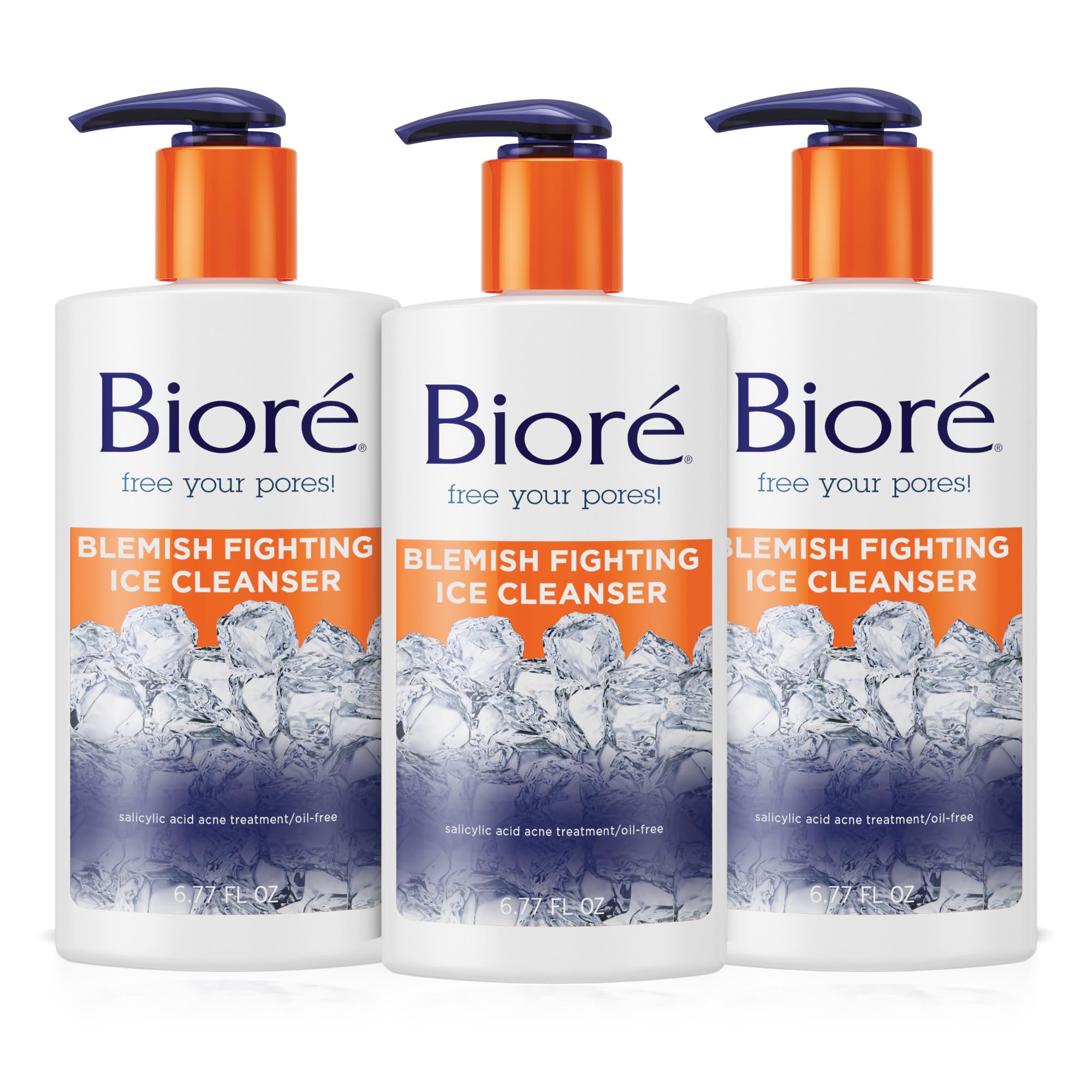 Biore Blemish Fighting Ice Cleanser Face Wash with Salicylic Acid ...