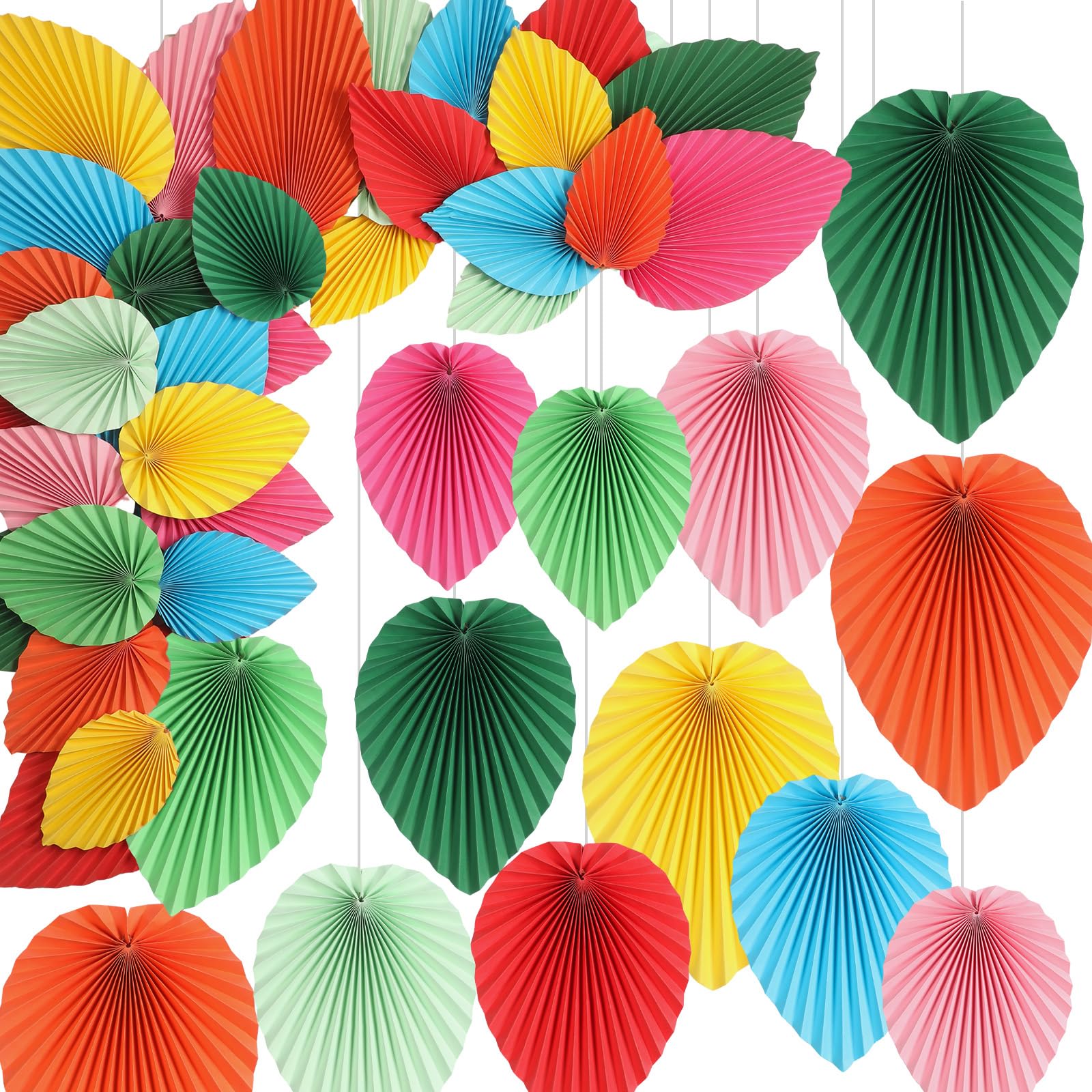 MotiMind 40 Pcs Mexican Paper Fans Party Decorations Hawaiian Paper ...