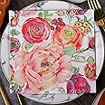 Amazon.com: Besalily Colorful Floral Disposable Napkins Full Printed ...