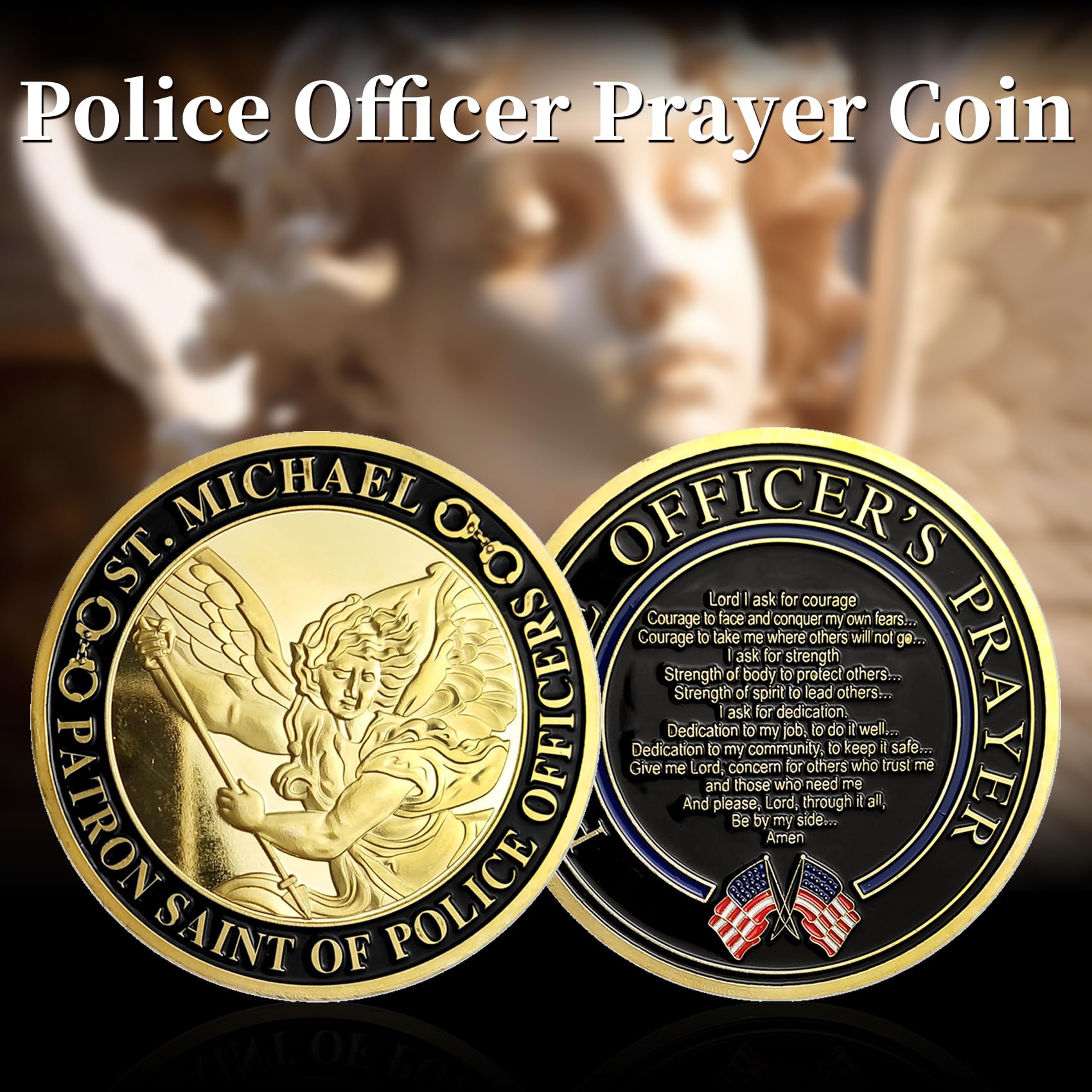 Mua Police Officer Prayer Coin St. Michael Patron Saint Law Enforcement ...