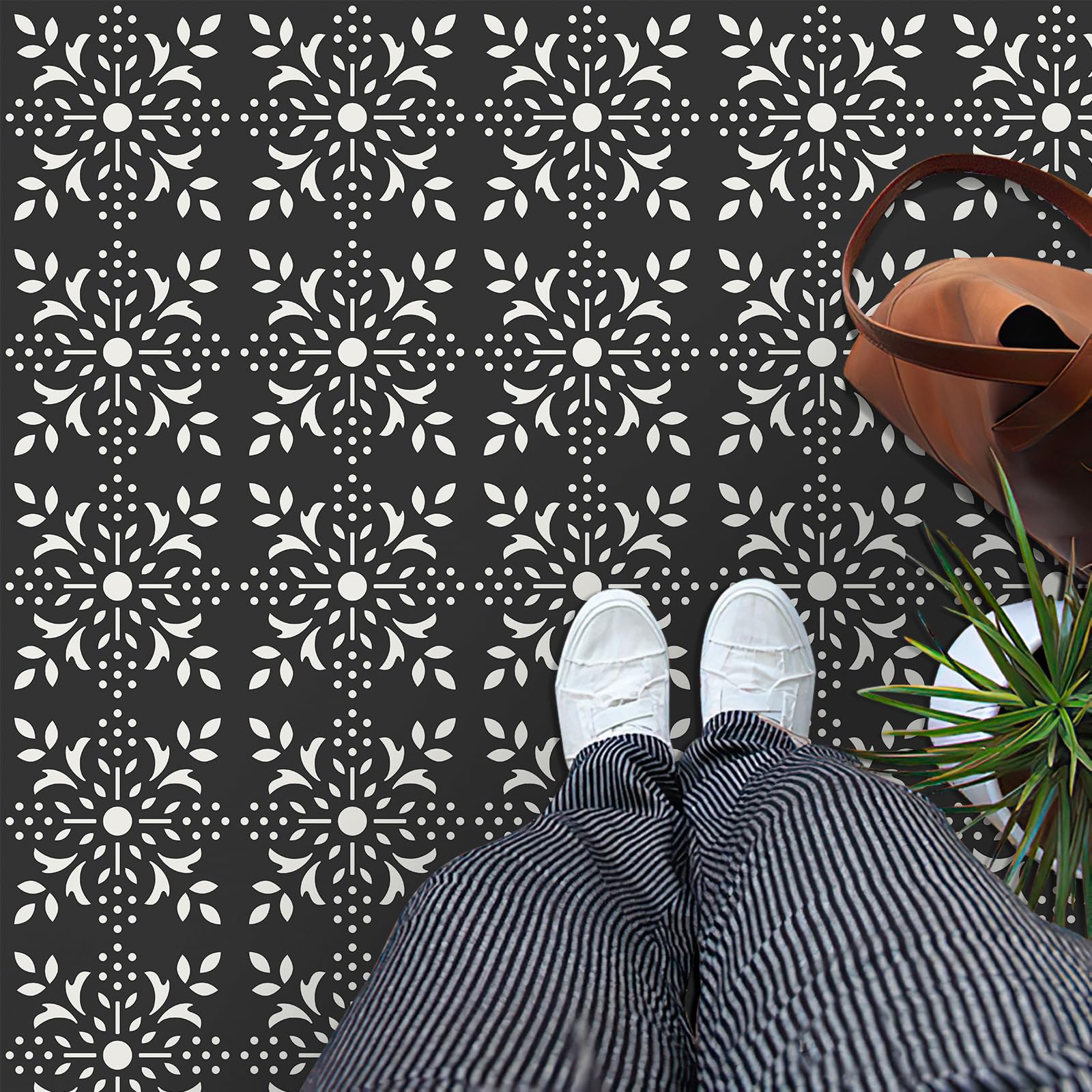 MORCART 20 Pcs Peel and Stick Floor Tile, 7.87"x 7.87" Vinyl Flooring Waterproof, DIY Flooring ...