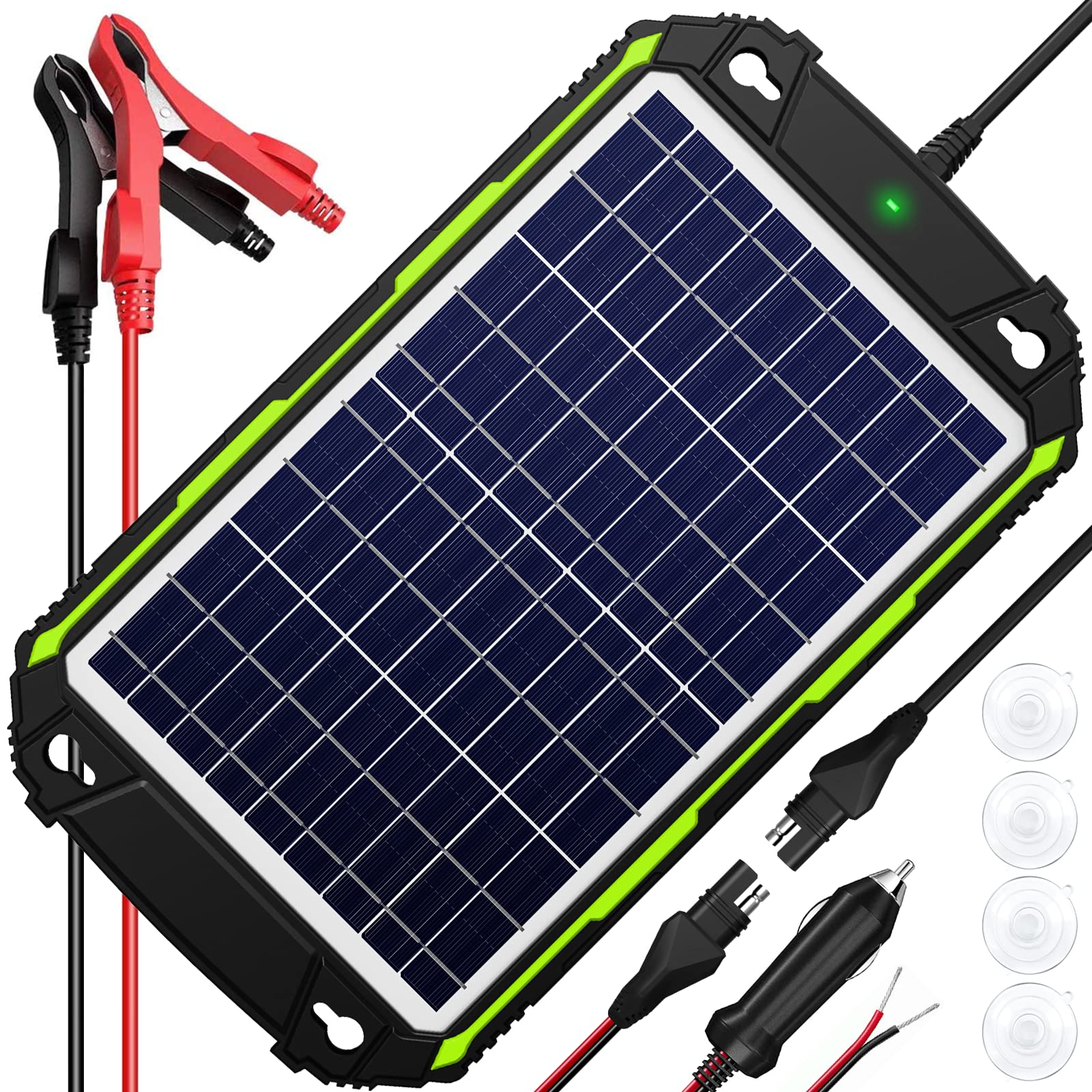 Mua 10W Solar Battery Charger Maintainer, 12V Solar Panel Trickle ...