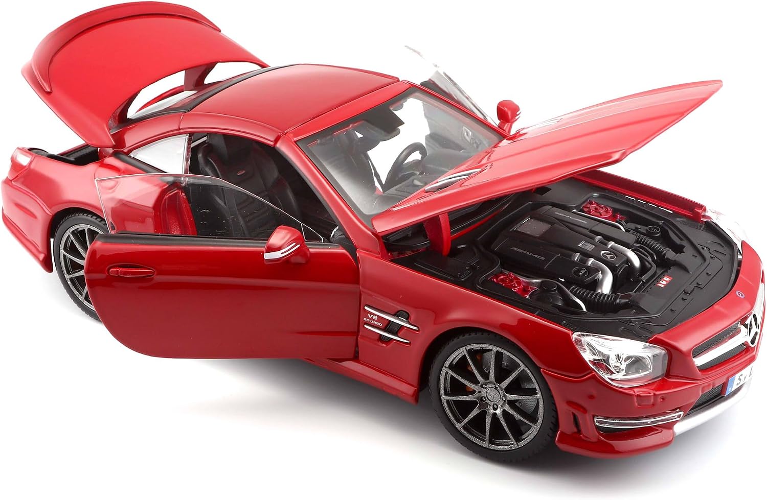 Maisto 36199 1:18 Scale Mercedes SL63 AMG Hard Top Model Car (Red ...