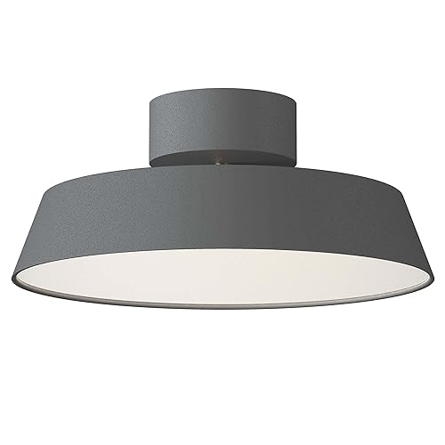 Nordlux Alba LED Adjustable Tilt Semi Flush Ceiling Light Grey 77196010 ...