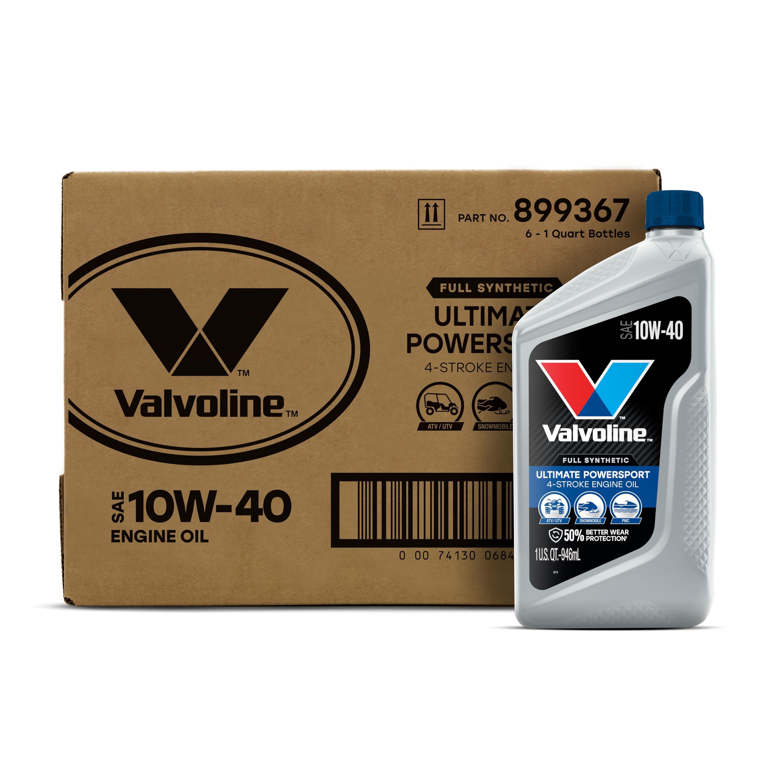 Valvoline 4-Stroke Powersport Full Synthetic Motor Oil 1 QT, Case of 6 ...