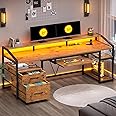 Amazon.com: SEDETA 63" Computer Desk, Office Desk with Lock Drawers for ...