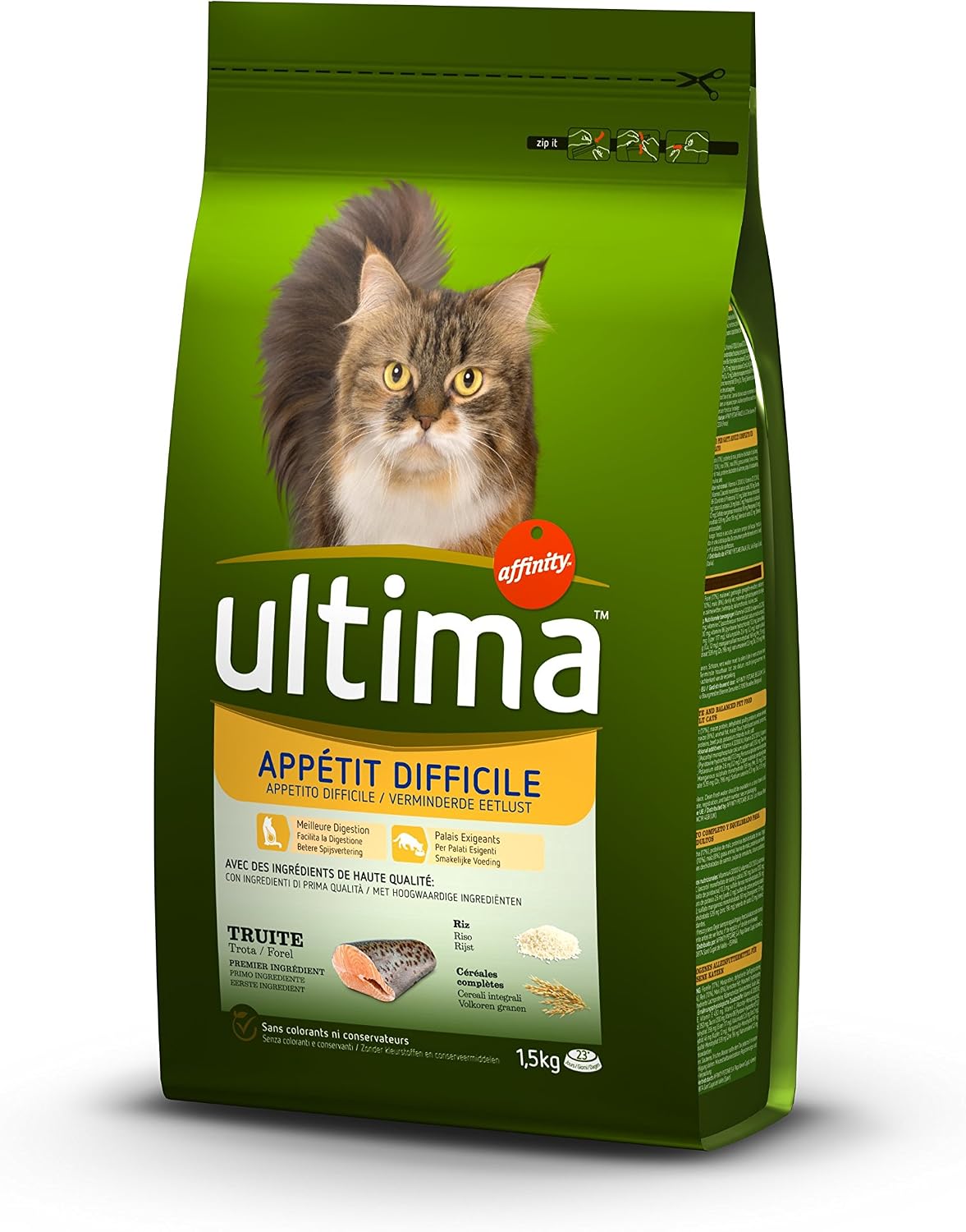 Ultima Croquettes Pour Chat Adulte App tit Difficile Truite Et Riz 1 5