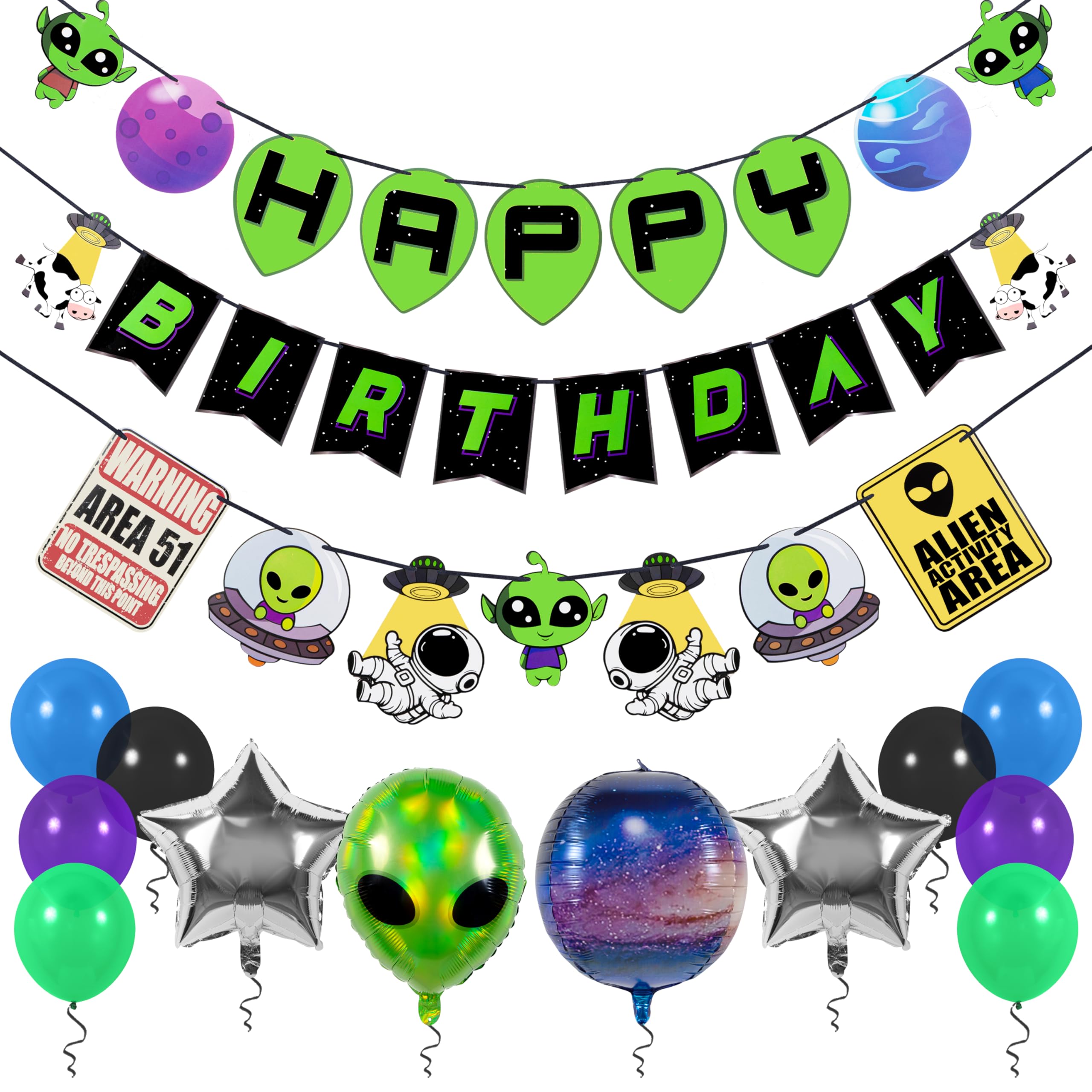 Pirese Alien Party Decorations, Alien Birthday Decorations, UFO Party ...
