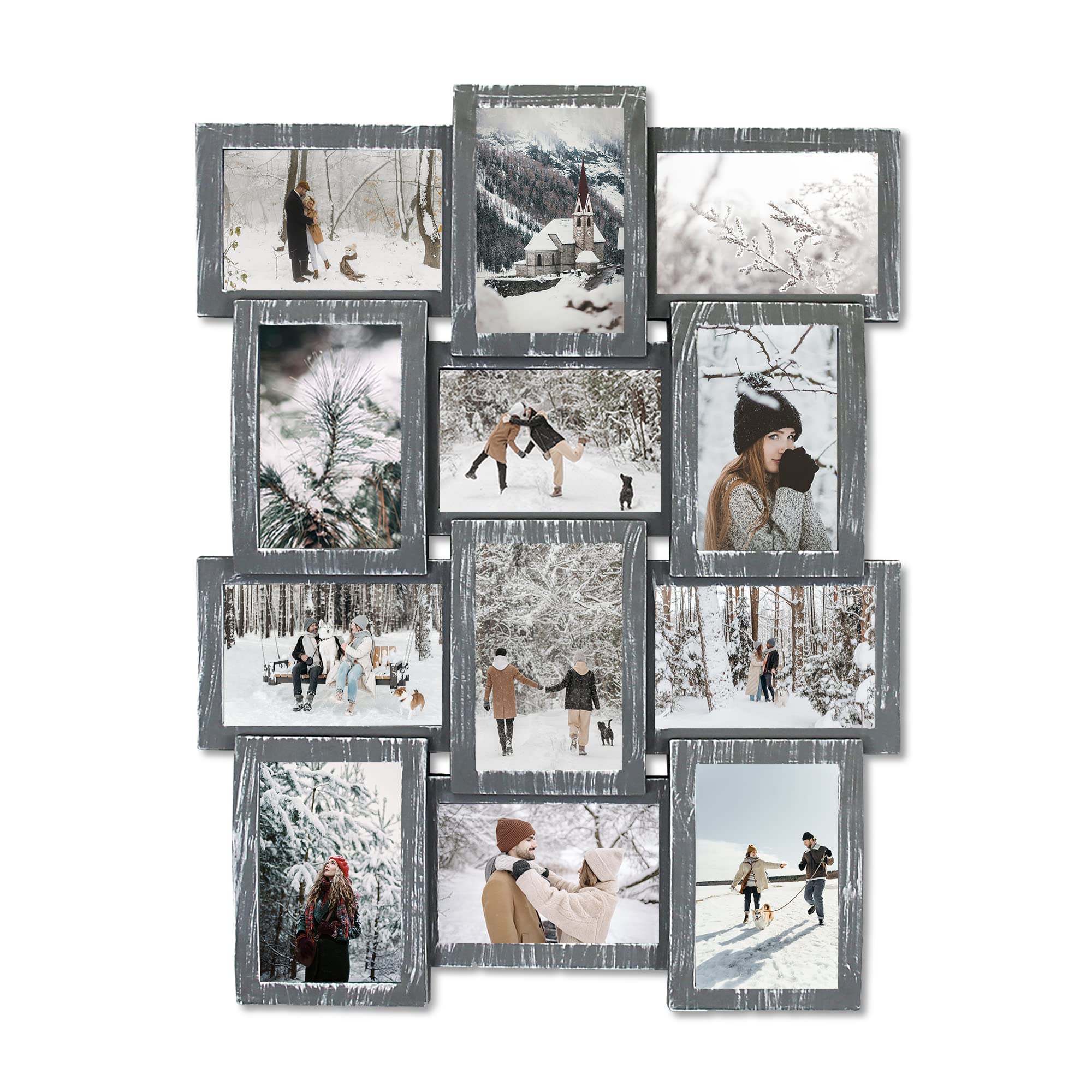 J.M.Deco Picture Frames Collage Wall Decor 12 Opening, 4x6 Picture ...