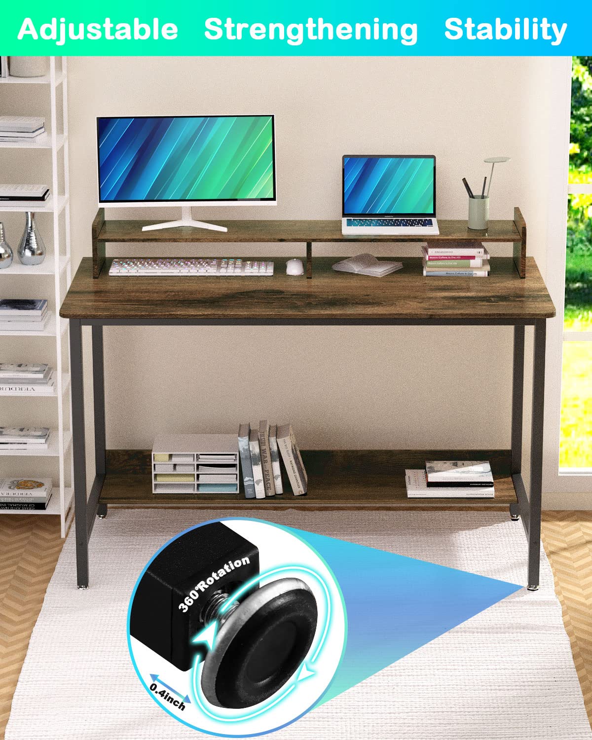 Mua WOODYNLUX Computer Desk with Shelves, 43 Inch Gaming Writing Desk ...