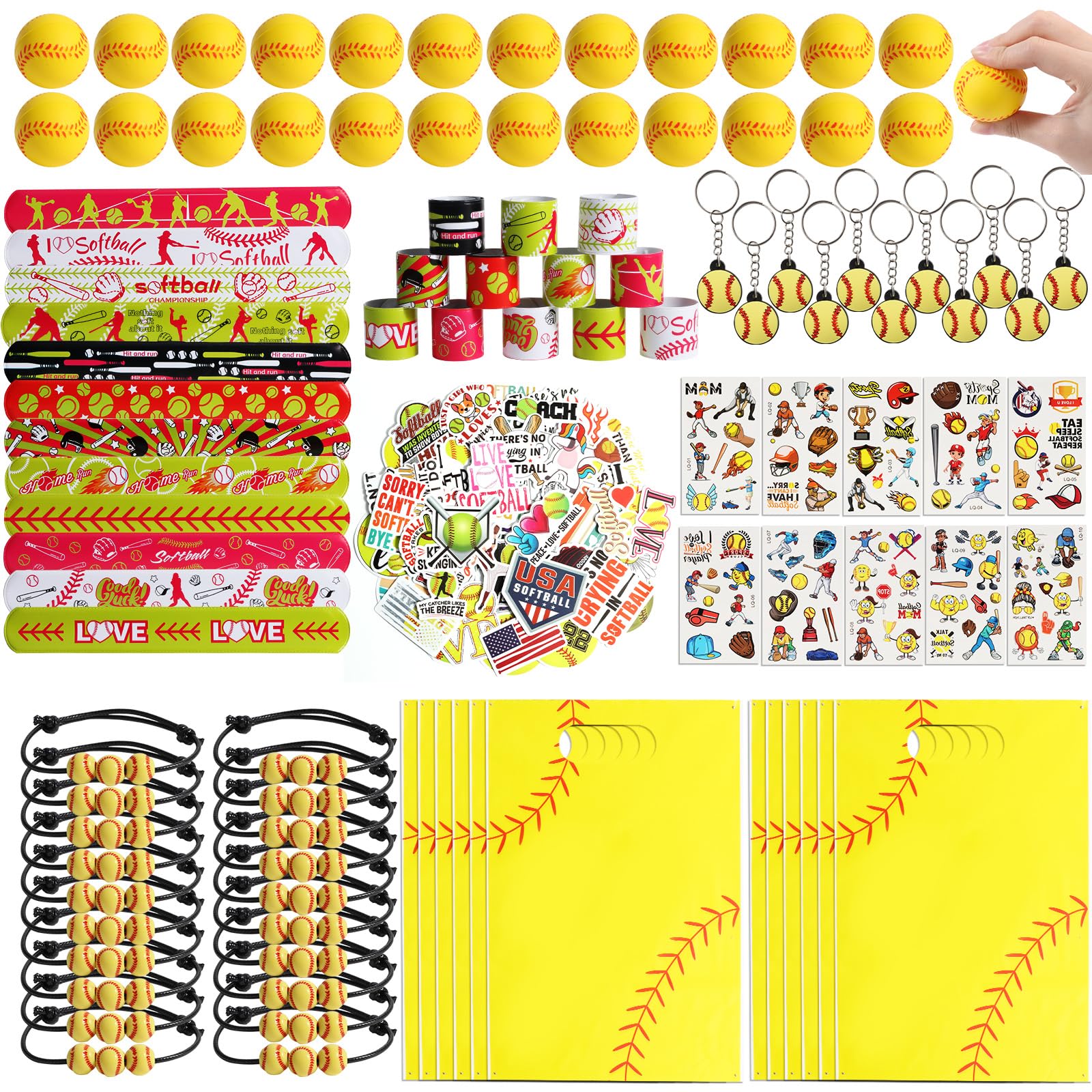 Kolewo4ever 294 Pieces Softball Party Favors Softball Themed Birthday ...