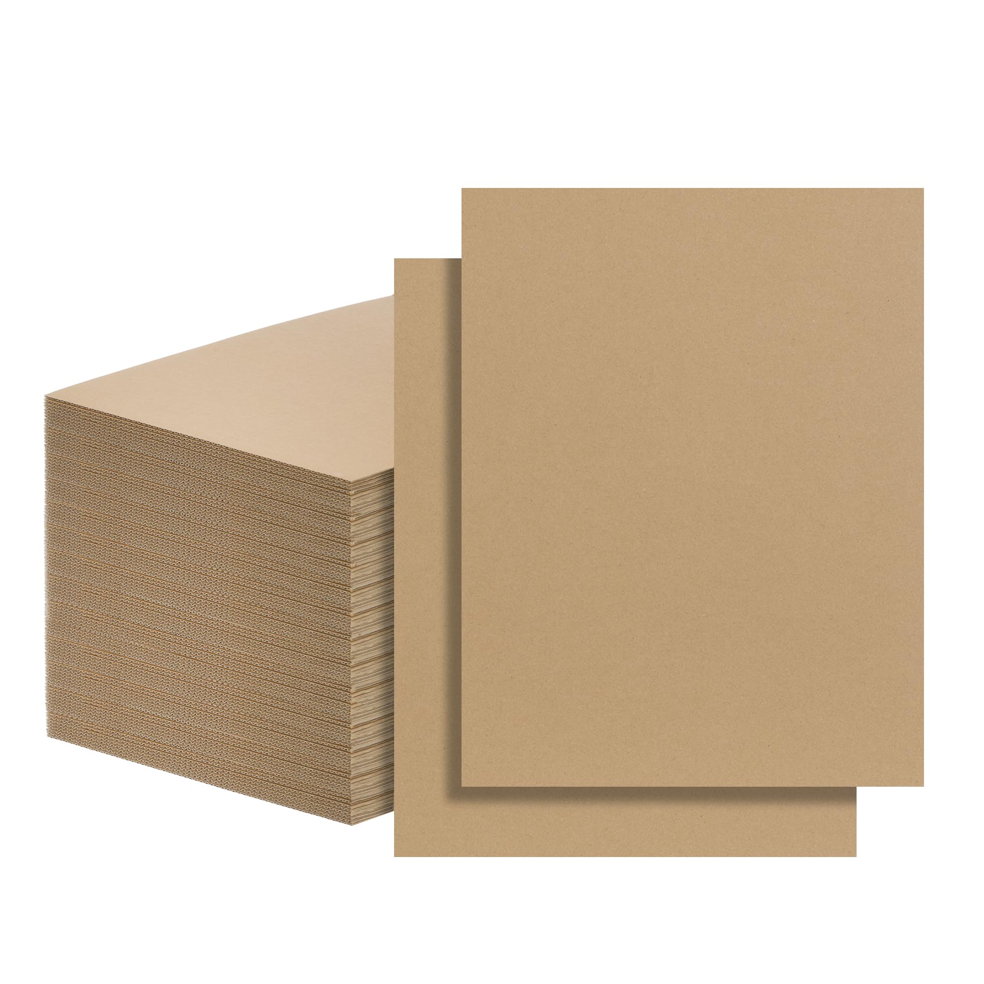 FARRAY 100 Pack Corrugated Cardboard Sheets 8.5x11 Inch, 1.8mm Thick ...