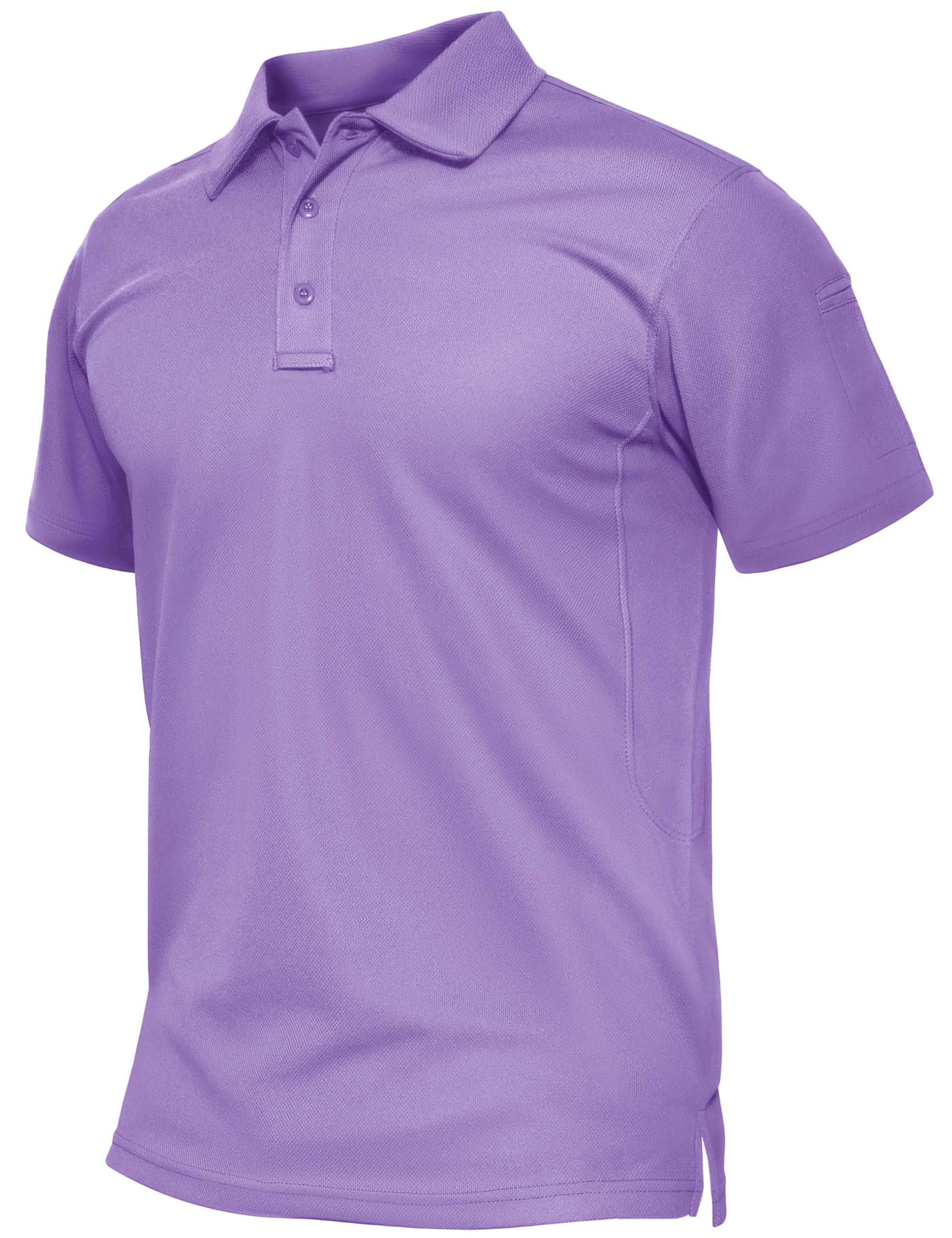 TACVASEN Light Purple Polo Shirt Men Short Sleeve Golf Shirts Dry Fit ...
