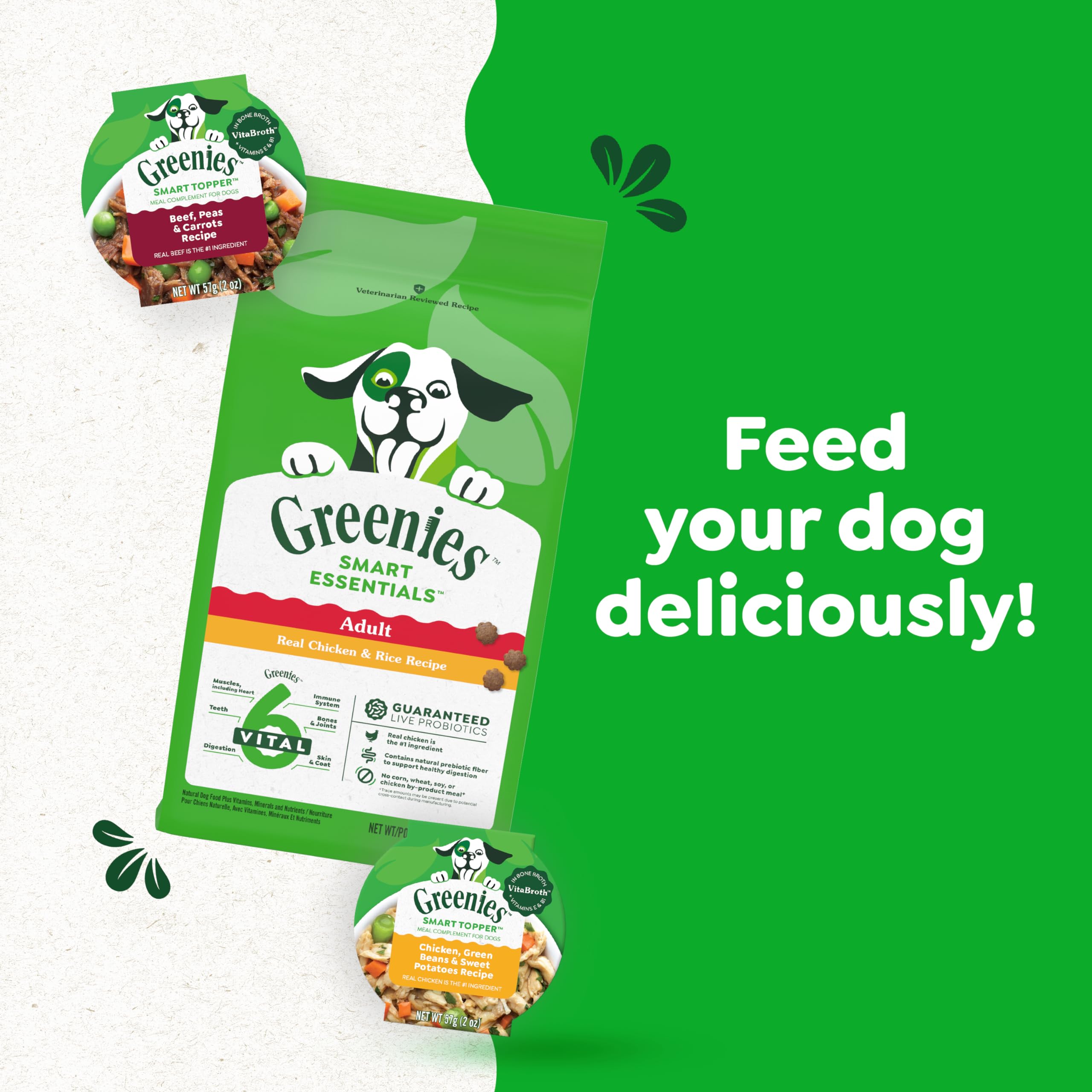 Greenies Smart Topper High Protein Wet Mix-in For Dogs, Chicken, Green ...