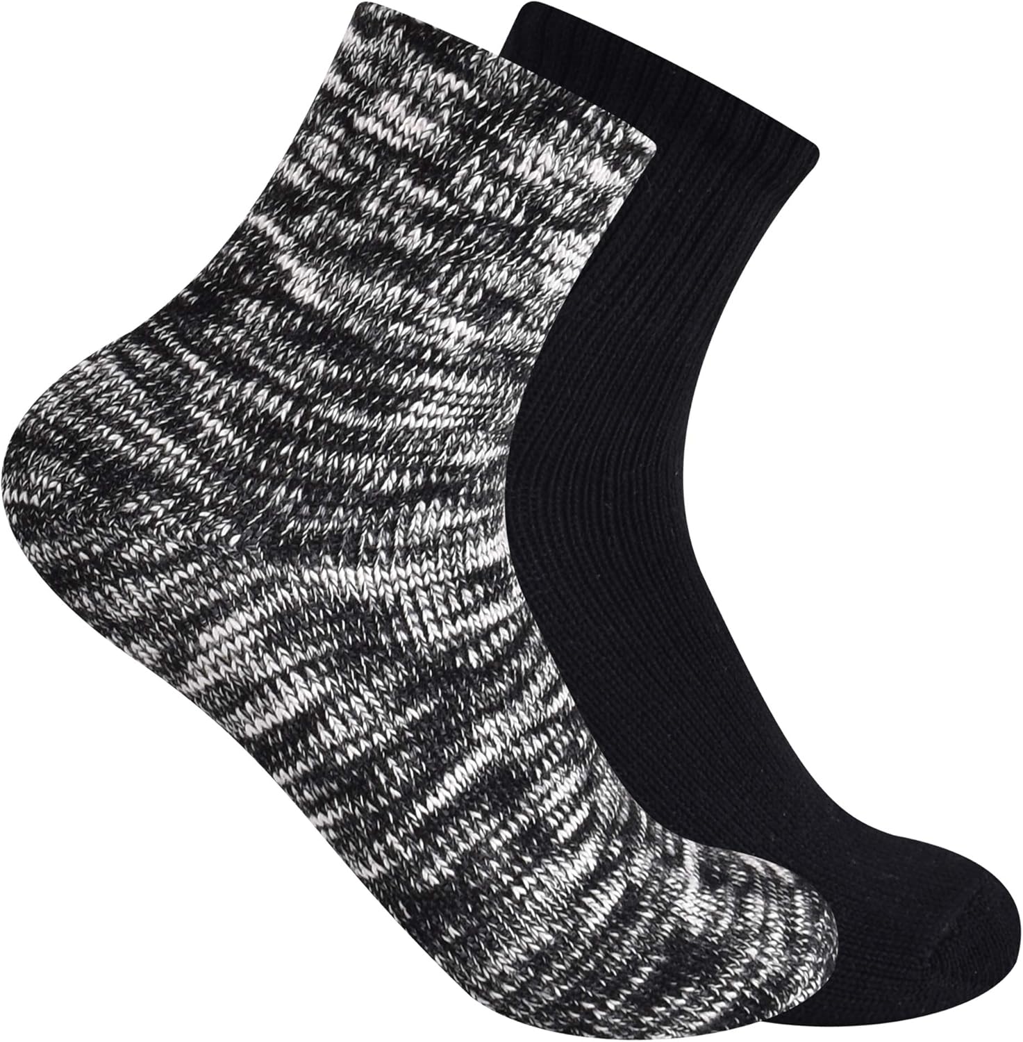 Frye Women's 2-Pack Chunky Marled Shortie Ankle Socks, Black, One Size ...