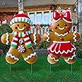 Amazon.com : Memorywuu 2 Pack Christmas Metal Stakes 3D Gingerbread Boy ...
