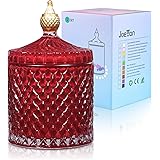 Amazon.com: Joeyan 12 oz Small Red Glass Jewelry Box Jars with Lid ...