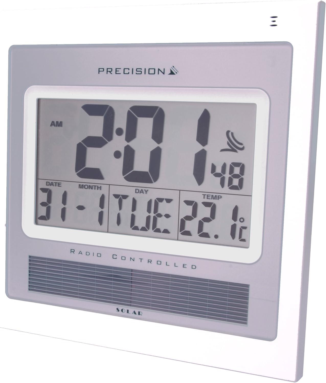 Peers Hardy Precision Solar Powered MSF Radio Controlled LCD Wall Clock ...