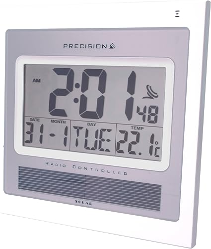 Peers Hardy Precision Solar Powered MSF Radio Controlled LCD Wall Clock ...