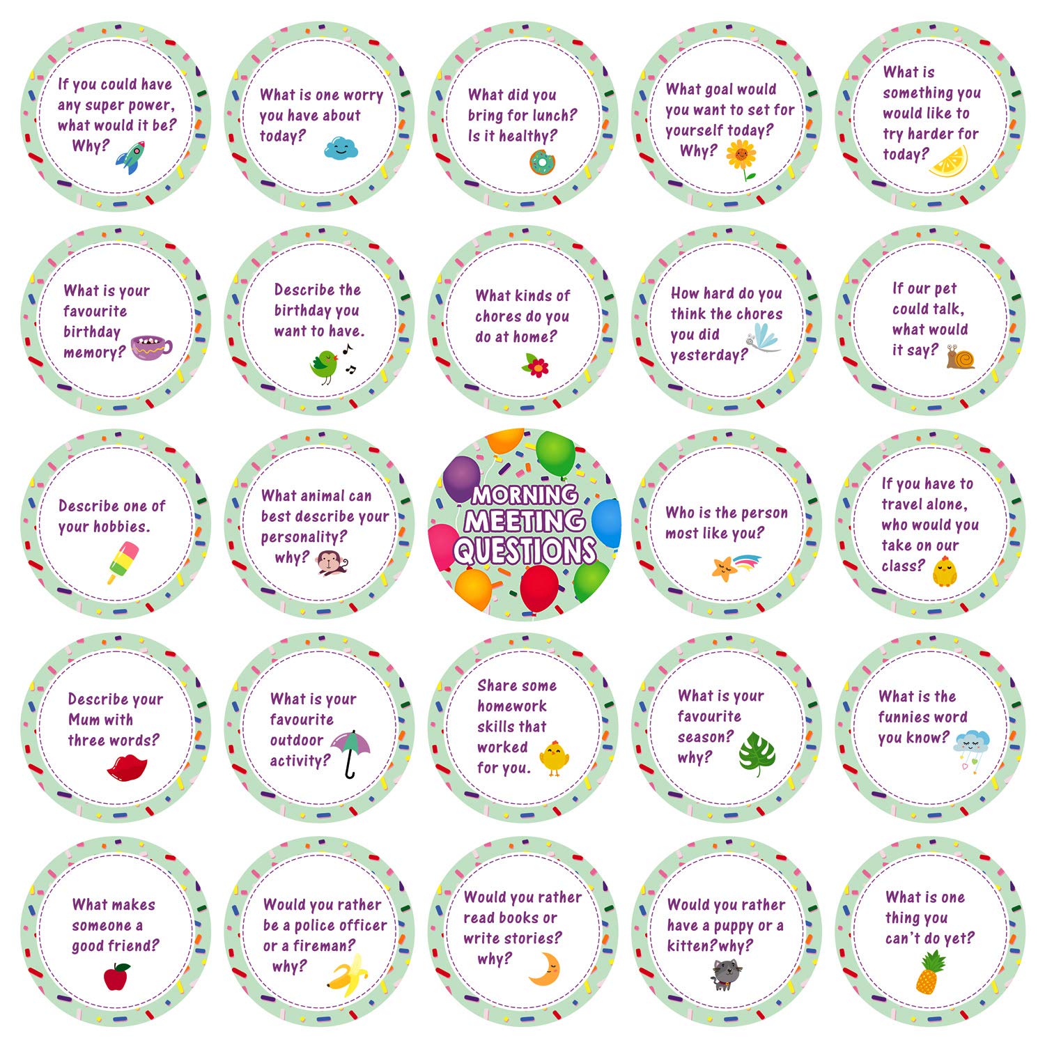 Mua Outus 50 Morning Meeting Chips Questions Cards for Students ...