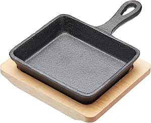 Amazon.com: Artesa Artesà 12.5 cm Cast Iron Mini Sizzle Pan with Maple ...