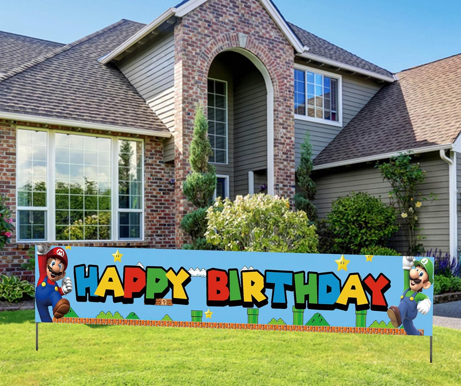 Super Inspired Mario Birthday Banner, Super Themed Mario Happy Birthday ...