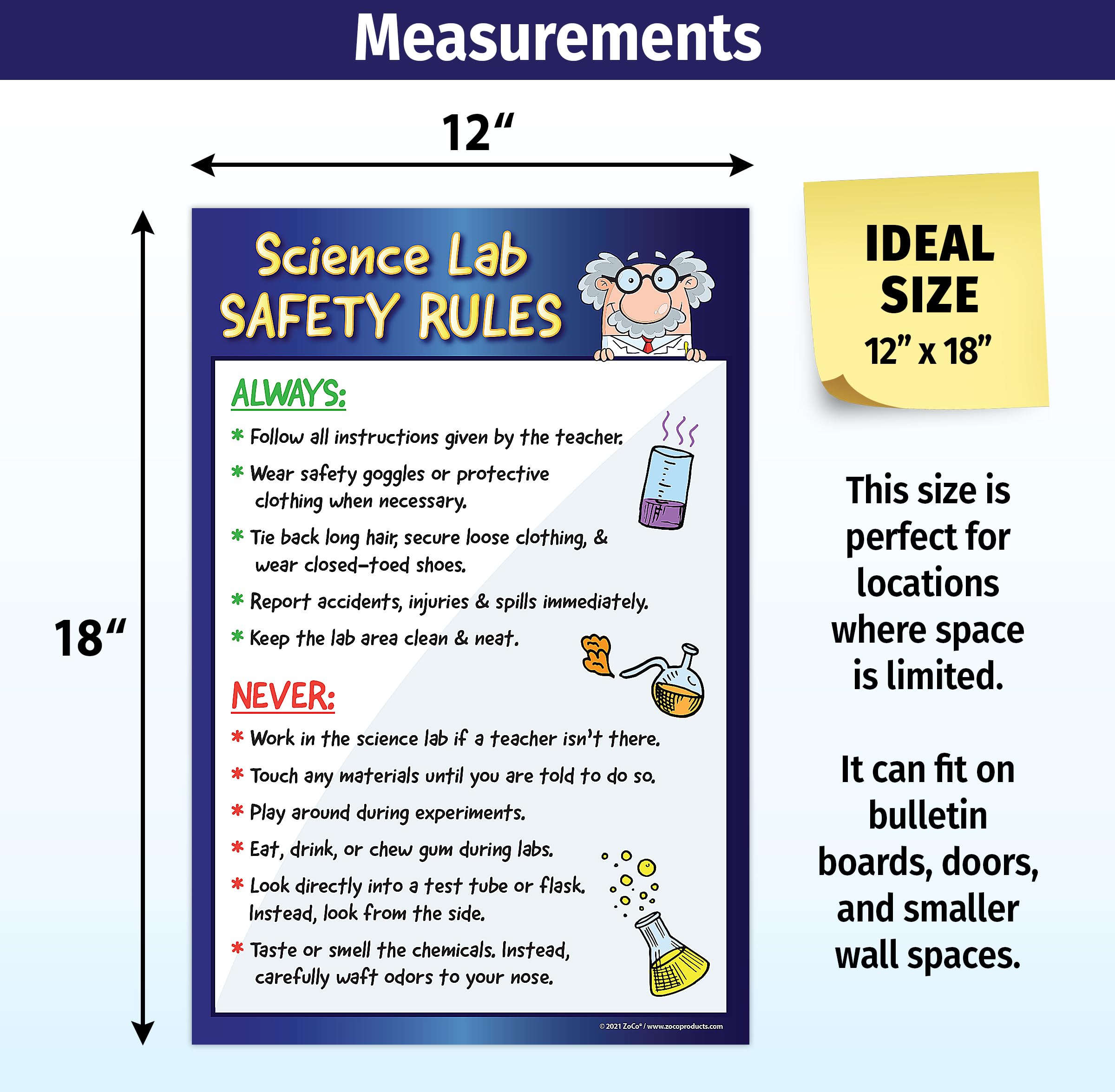 Mua ZOCO - Science Lab Safety Rules Poster (12x18, Laminated) - Kids ...