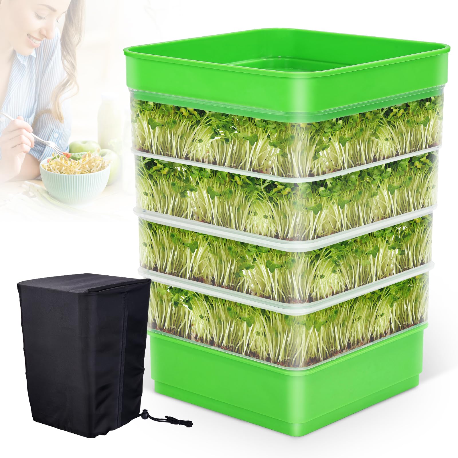 Creative.c Bean Seed Sprouter Kit Micro Greens Growing Trays with ...