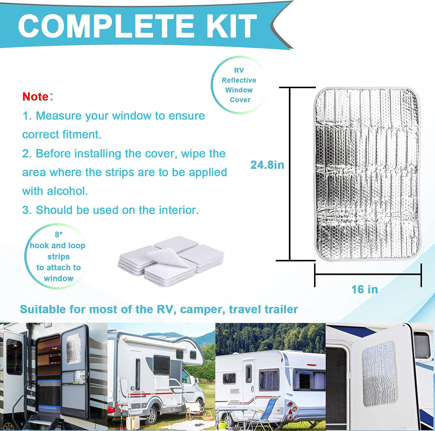 Interior Accessories 16 x 24 Inches Camper Skylight Reflective Shield ...
