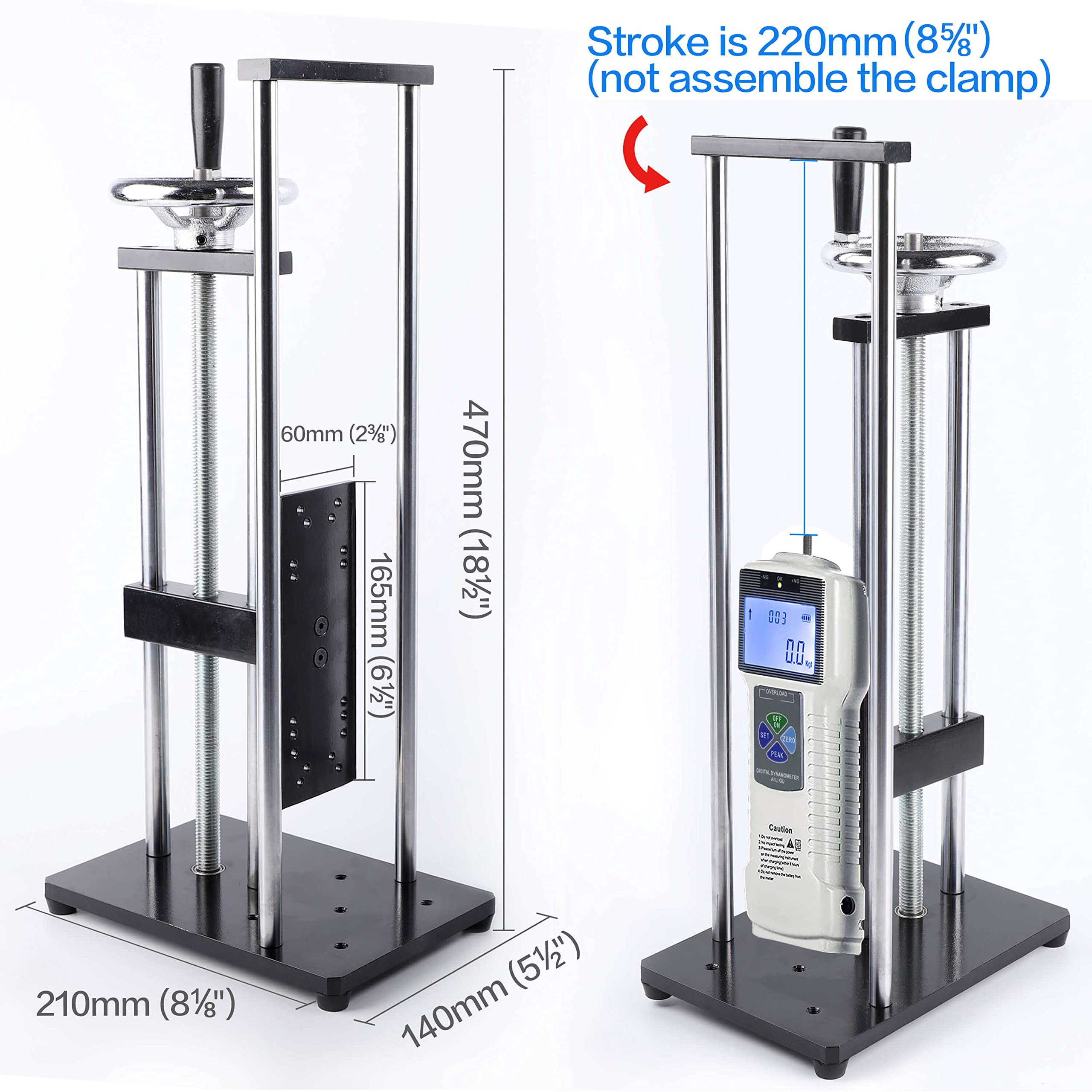 Force Gauge Stand Push Pull Gauge - Vertical Force Test Stand, Hand ...