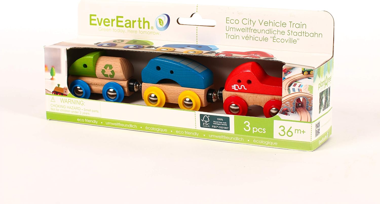 EverEarth Eco City Vehicle Train and 2 Wagons EE33658 – BigaMart