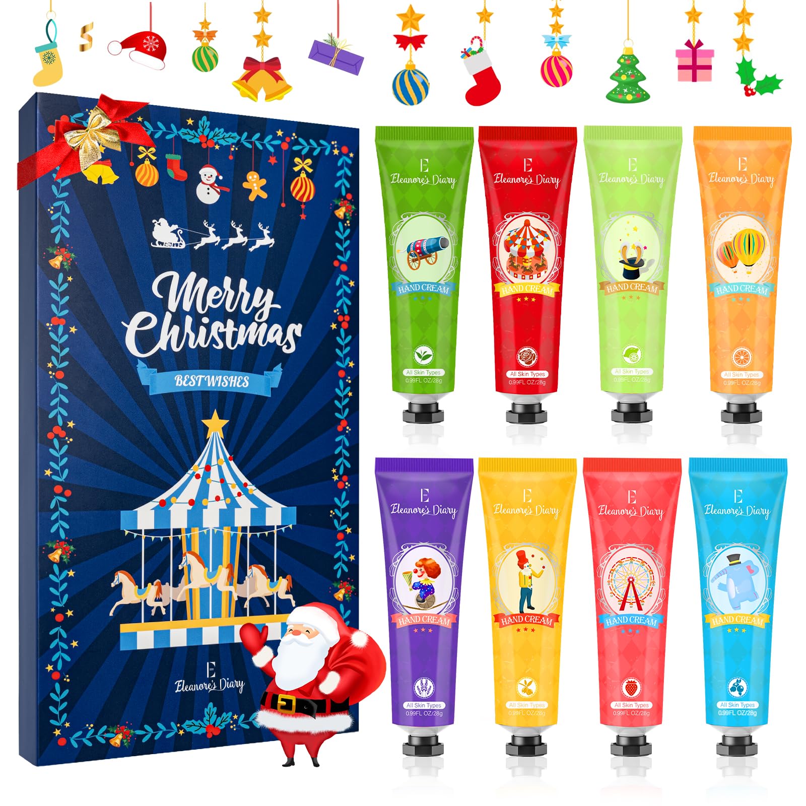 Hand Cream Christmas Gift Set, Eleanore's Diary 8Pcs Mini Hand Lotion ...