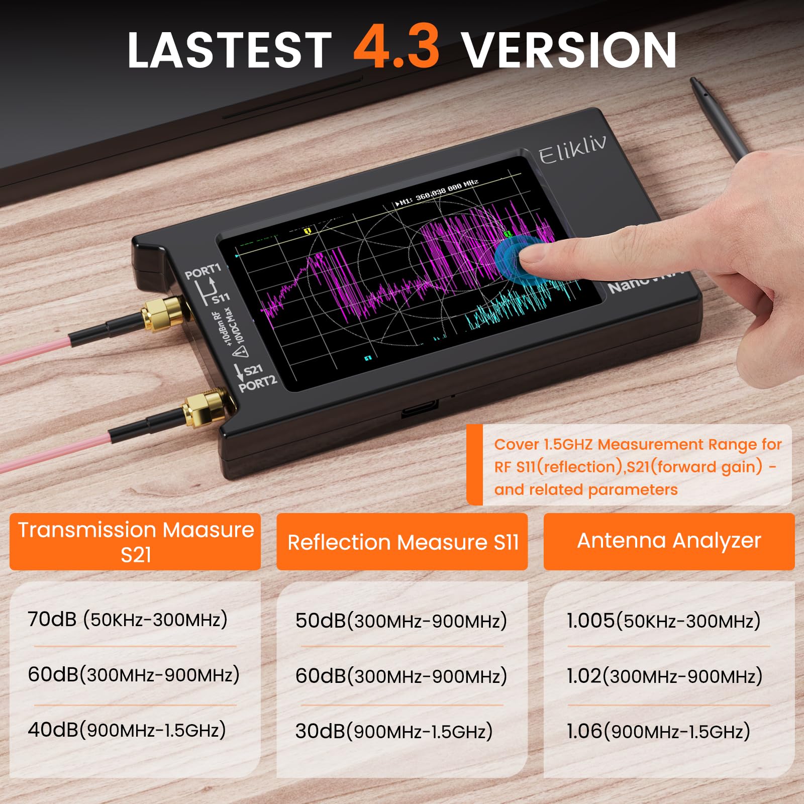 Mua Upgraded NanoVNA-H4 Vector Network Analyzer V4.3, Elikliv 10KHz-1 ...