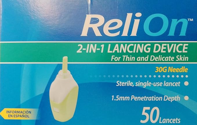 Amazon.com: ReliOn - New Product (Needle & Lancets ) For Thin and Delicate Skin – 30 Gauge ...